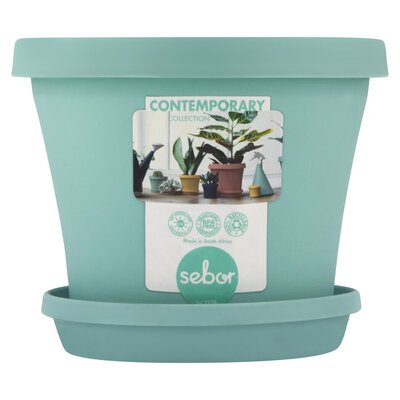 Sebor Super Pot & Saucer Set 15cm Teal | PnP