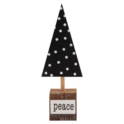 Santa's Village Wooden Black Dot Tree 16cm(H) | PnP
