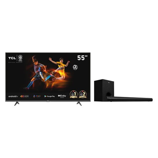 Tcl 55 Inch Uhd Smart Android 55P615 & Tcl 2.1 Channel 200w Soundbar ...