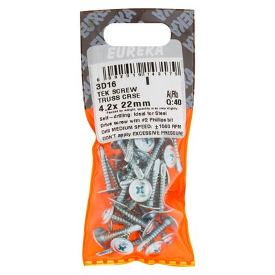 Eureka Tek Coarse Truss Screw 4.2x22mm Zp 40 Pack | Smart Price ...