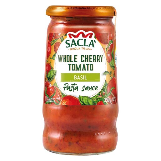 Sacla Whole Cherry Tomato & Basil Pasta Sauce 350g | PnP