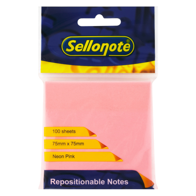 Sellonote Neon Yellow Cube 100 Sheets 75 X 75mm | PnP