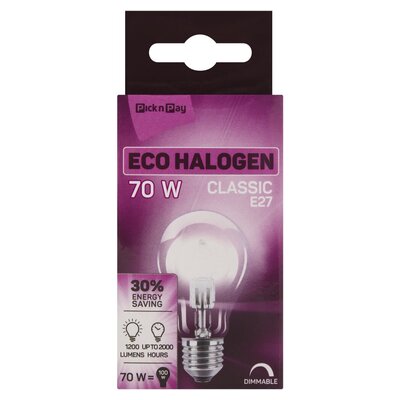 PnP 70w Edison Screw Eco Halogen Classic Light Bulb | PnP