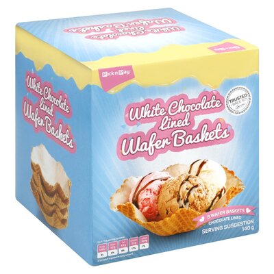 PnP White Chocolate Lined Wafer Baskets 8 Pack | PnP