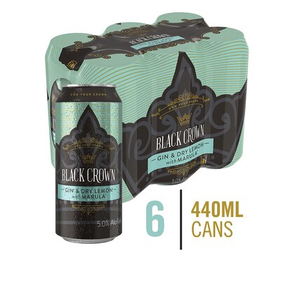 Black Crown Dry Lemon & Marula Can 6 x 440ml | PnP