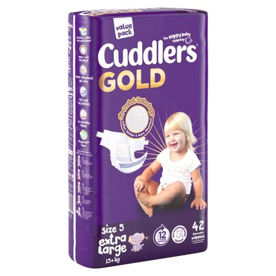 Cuddlers Gold Size 5 Extra Large Value Pack Disposable Nappies 42 Pack ...