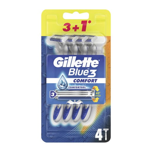 Gillette Blue 3 Comfort Disposable Razor 4 Pack | PnP