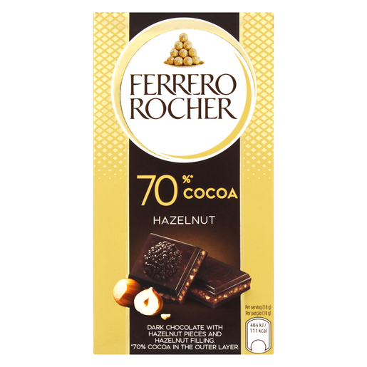 Ferrero Rocher 70% Cocoa Hazelnut Dark Chocolate Slab 90g | PnP