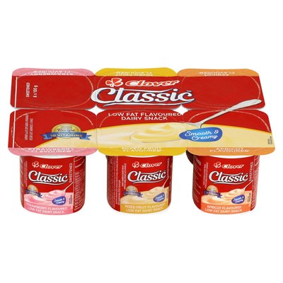 Clover Low Fat Smooth Mix Fruit Dairy Snack 6 x 100g | Smart Price ...