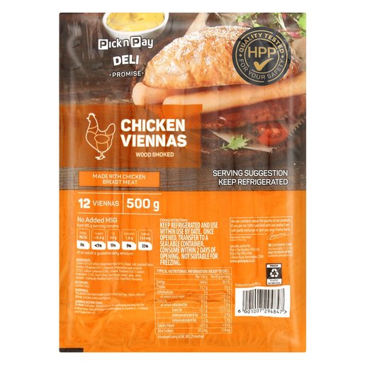 PnP Chicken Viennas 500g | PnP