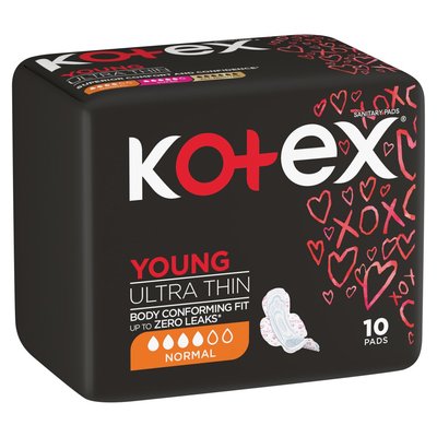 Kotex Normal Young Ultra Thin Sanitary Pads With Wings 10 Pack | PnP