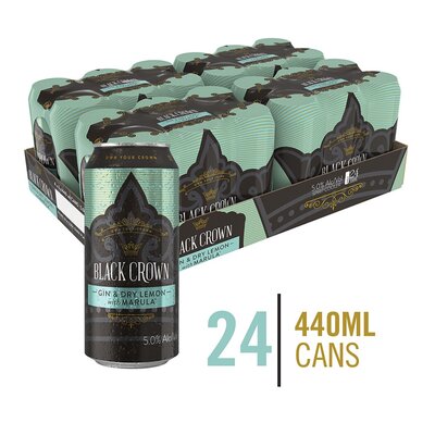 Black Crown Dry Lemon & Marula Can 24 x 440ml | PnP