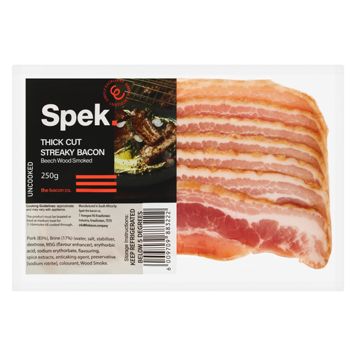 Spek Thick Cut Streaky Bacon 250g | PnP