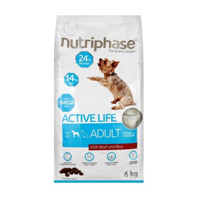 Nutriphase Beef & Rice Small Medium Adult Dog Food 6kg | PnP