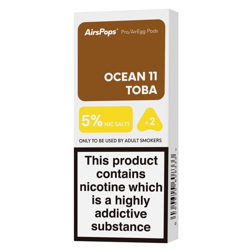 AirsPops One Use Ocean 11 Tobacco 5% Nicotine Salt Disposable Vape 2 ...