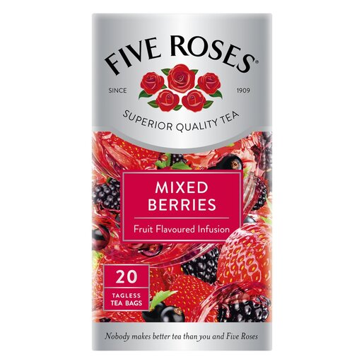 Five Roses Mixed Berries Fruit Flavoured Infusion Teabags 20 Pack | PnP