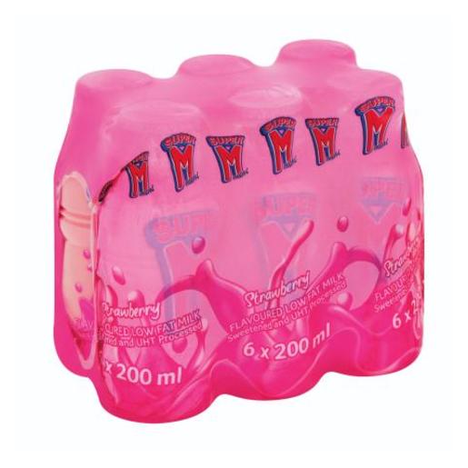 Super M Strawberry Flavoured Milk 6 x 200ml | PnP